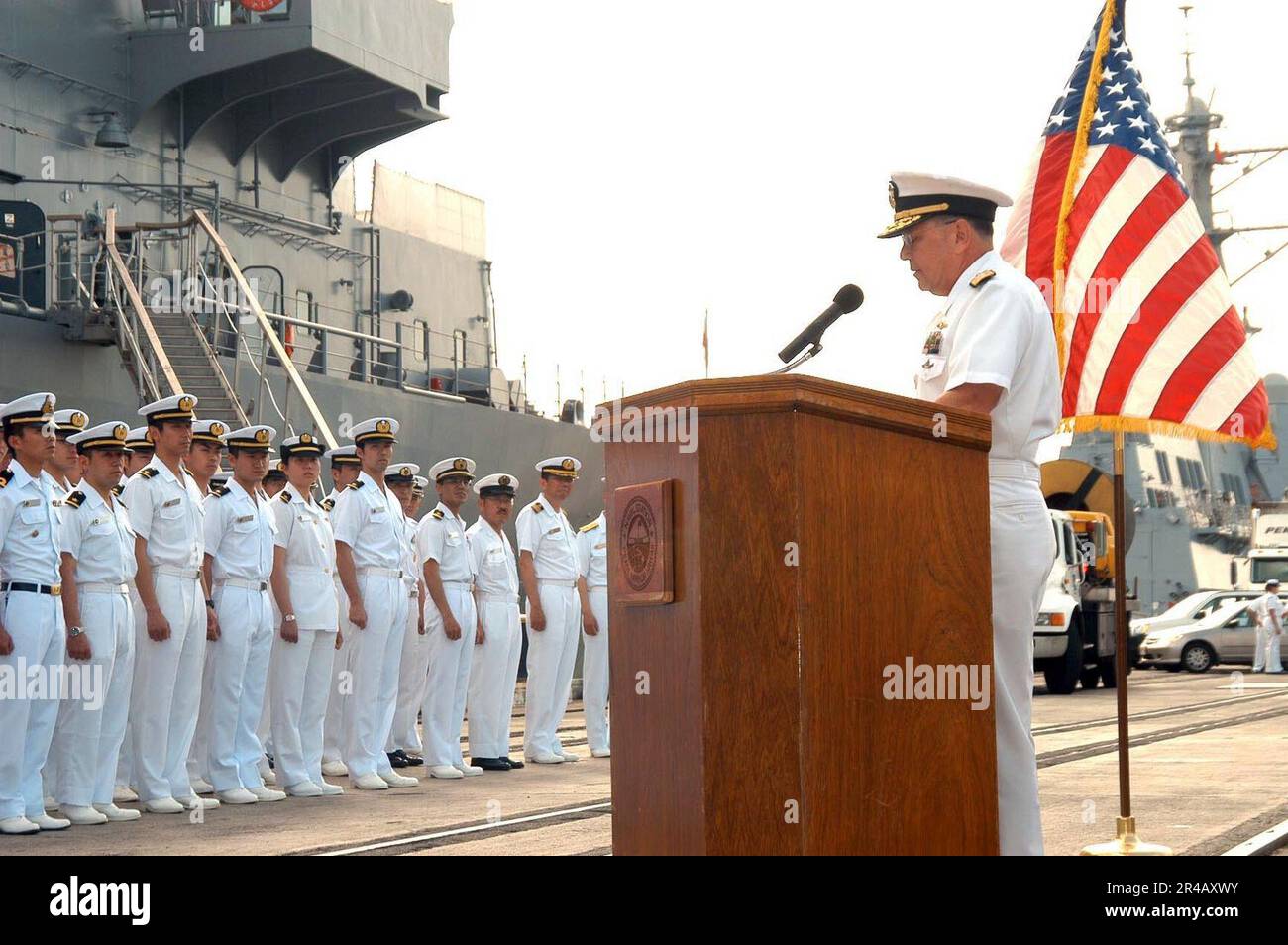 US Navy Deputy Commander, Navy Region Hawaii, Rear Adm. James E. Beebe ...