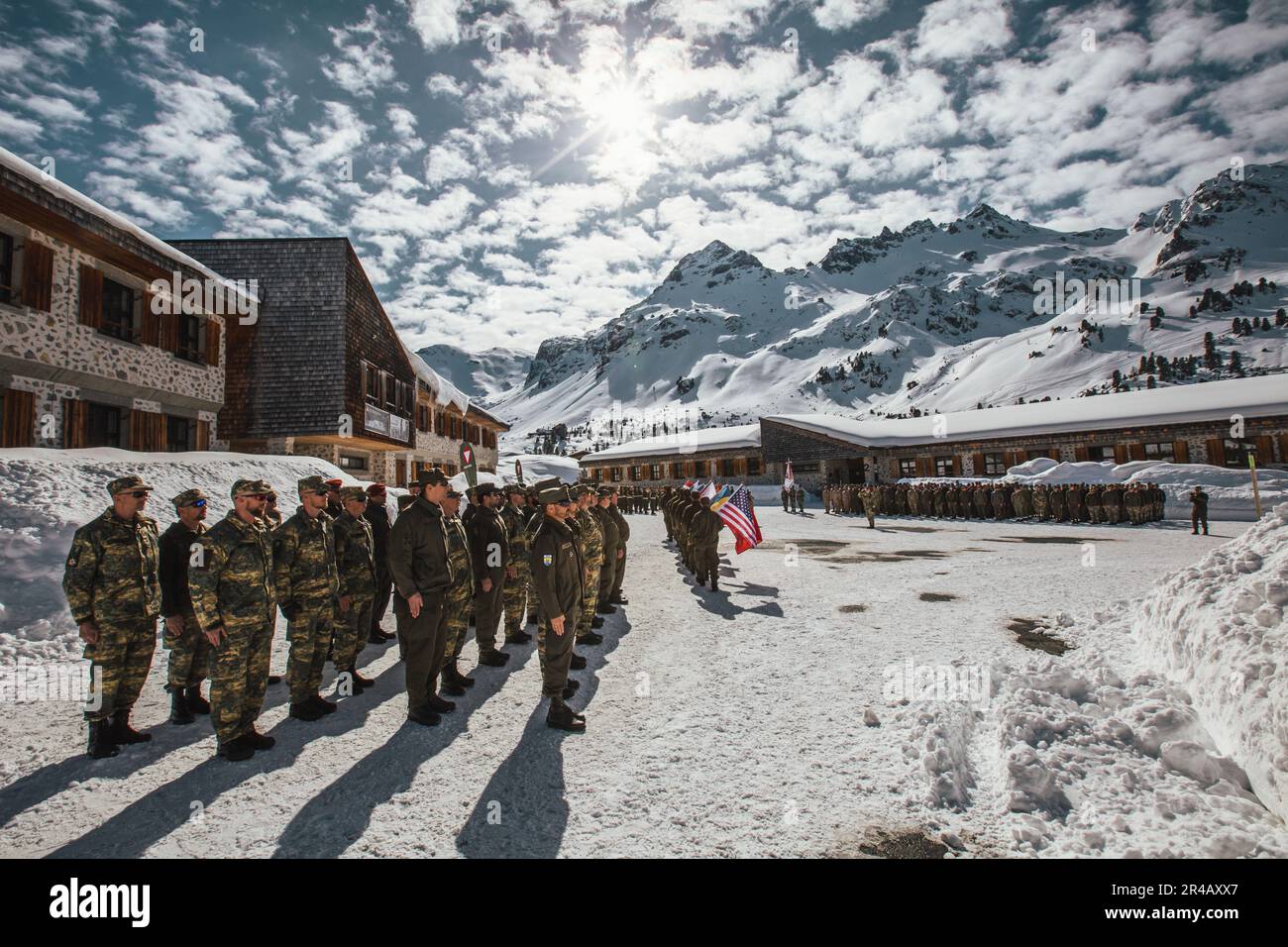 The Austrian 6th Mountain Brigade conducts the opening ceremony for the ...