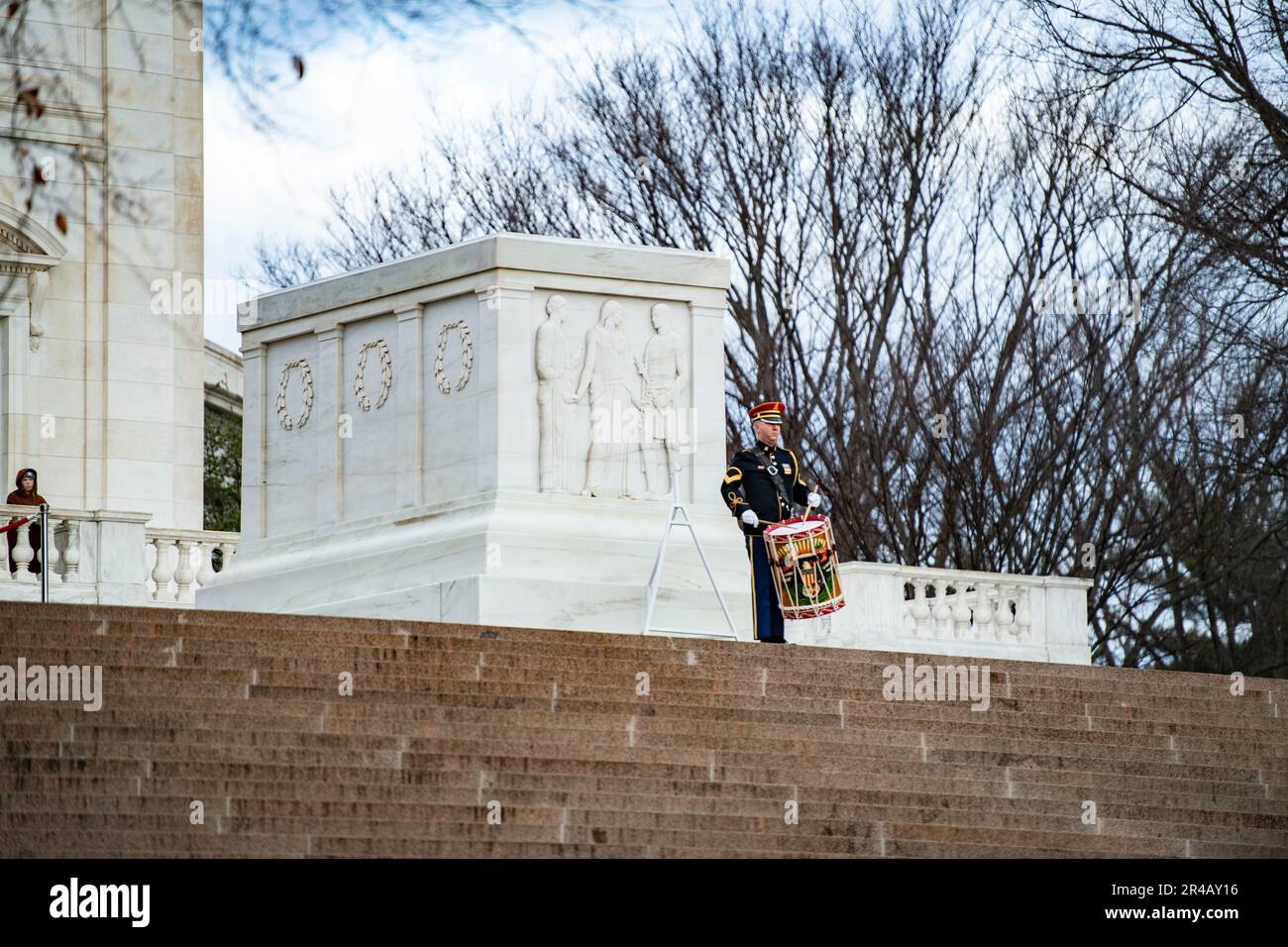 A drummer from the U.S. Army Band, "Pershing's Own" participates in an ...
