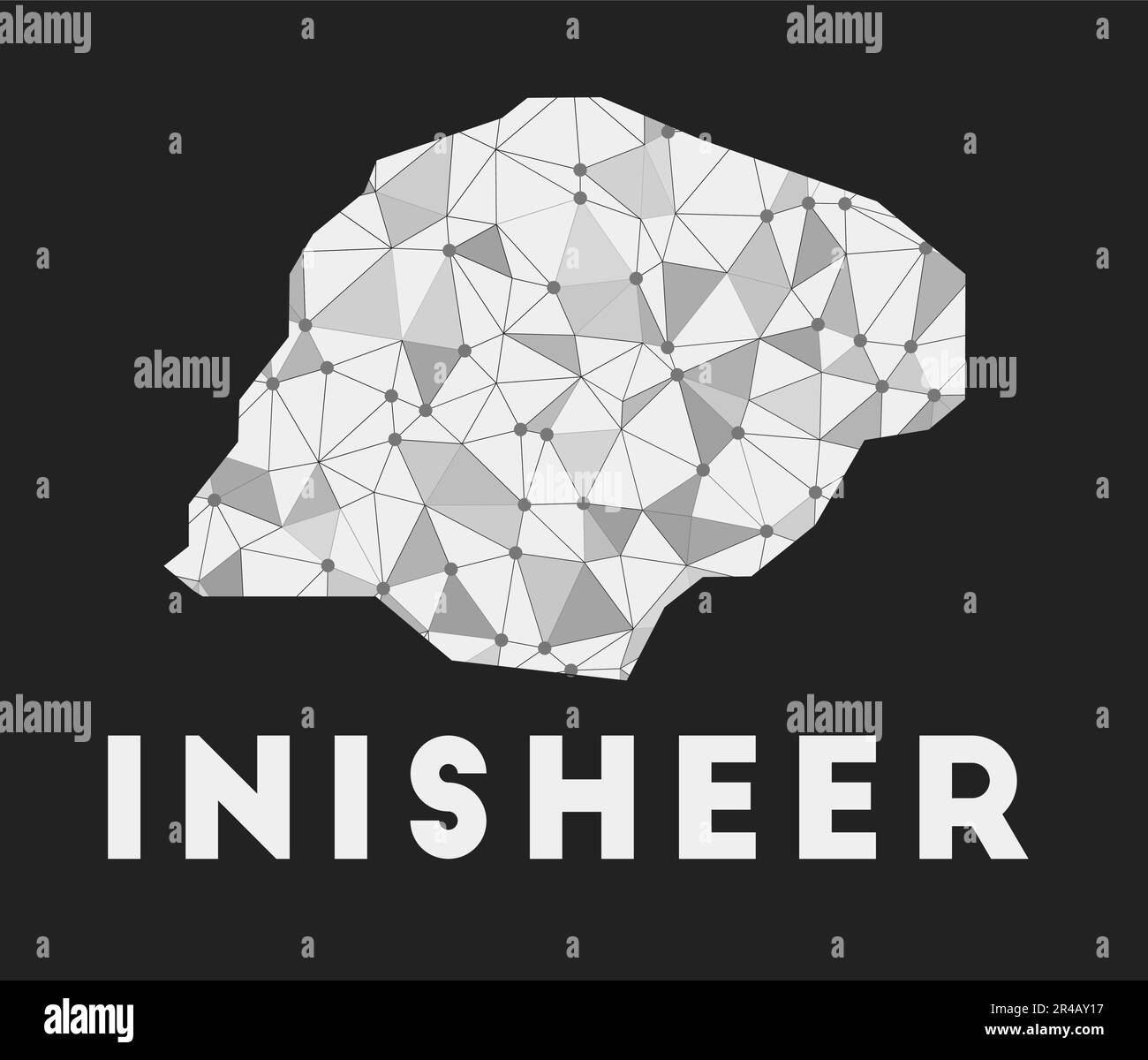 Inisheer - communication network map of island. Inisheer trendy ...