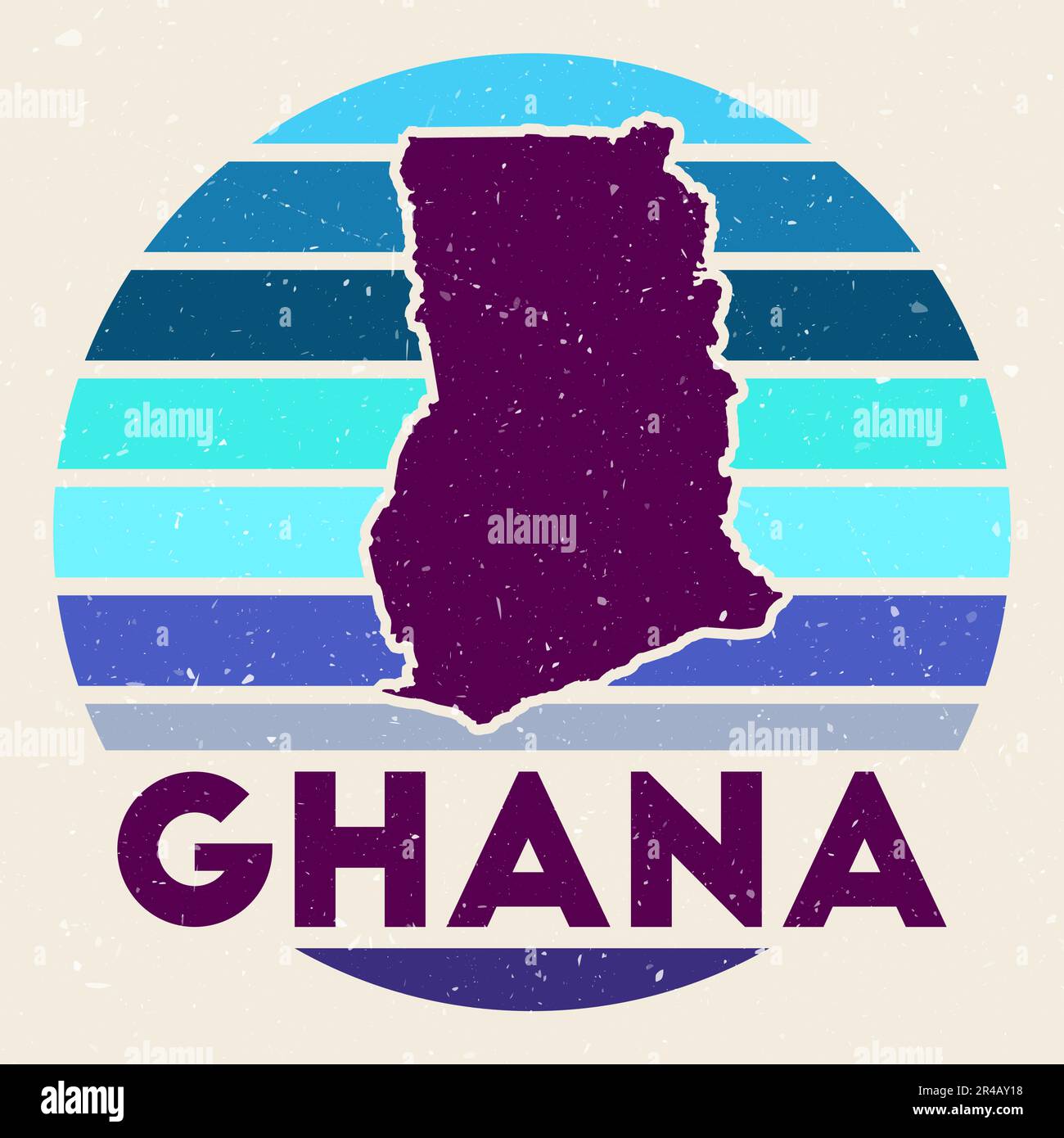 Ghana logo. Sign with the map of the country and colored stripes ...