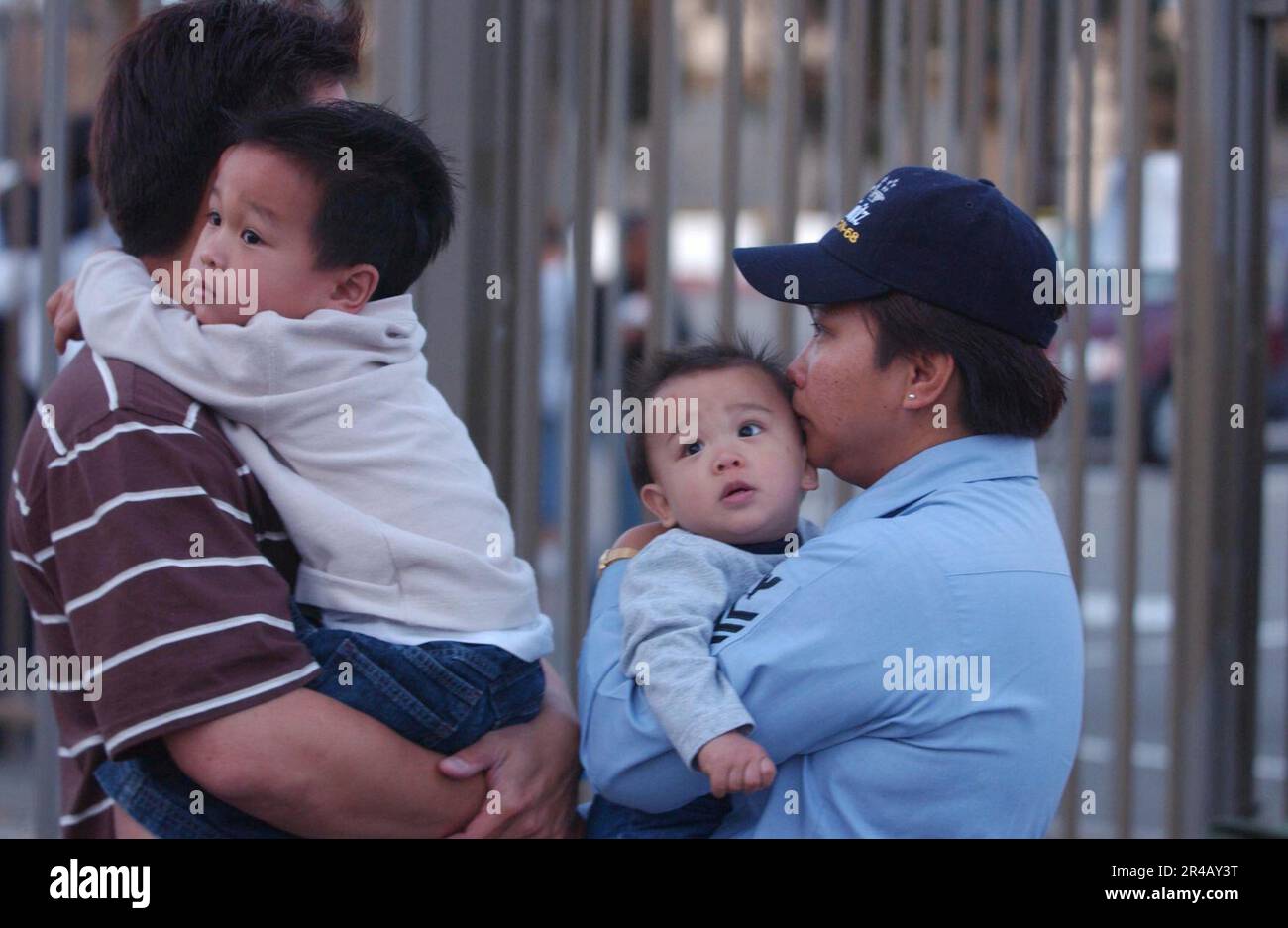 US Navy Crew members assigned to the nuclear powered aircraft carrier ...