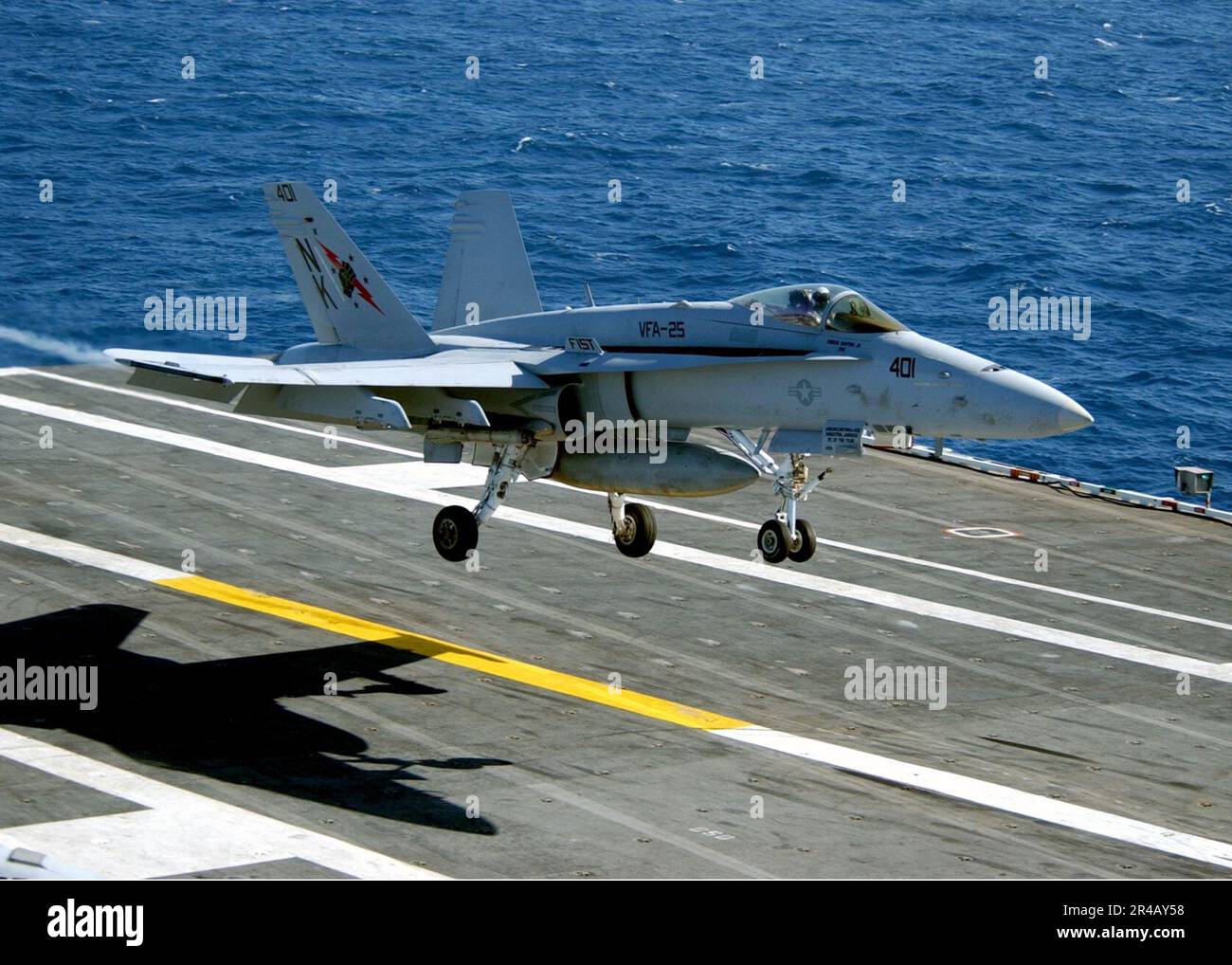 US Navy An F-A-18C Hornet assigned to Strike Fighter Squadron Two Five ...