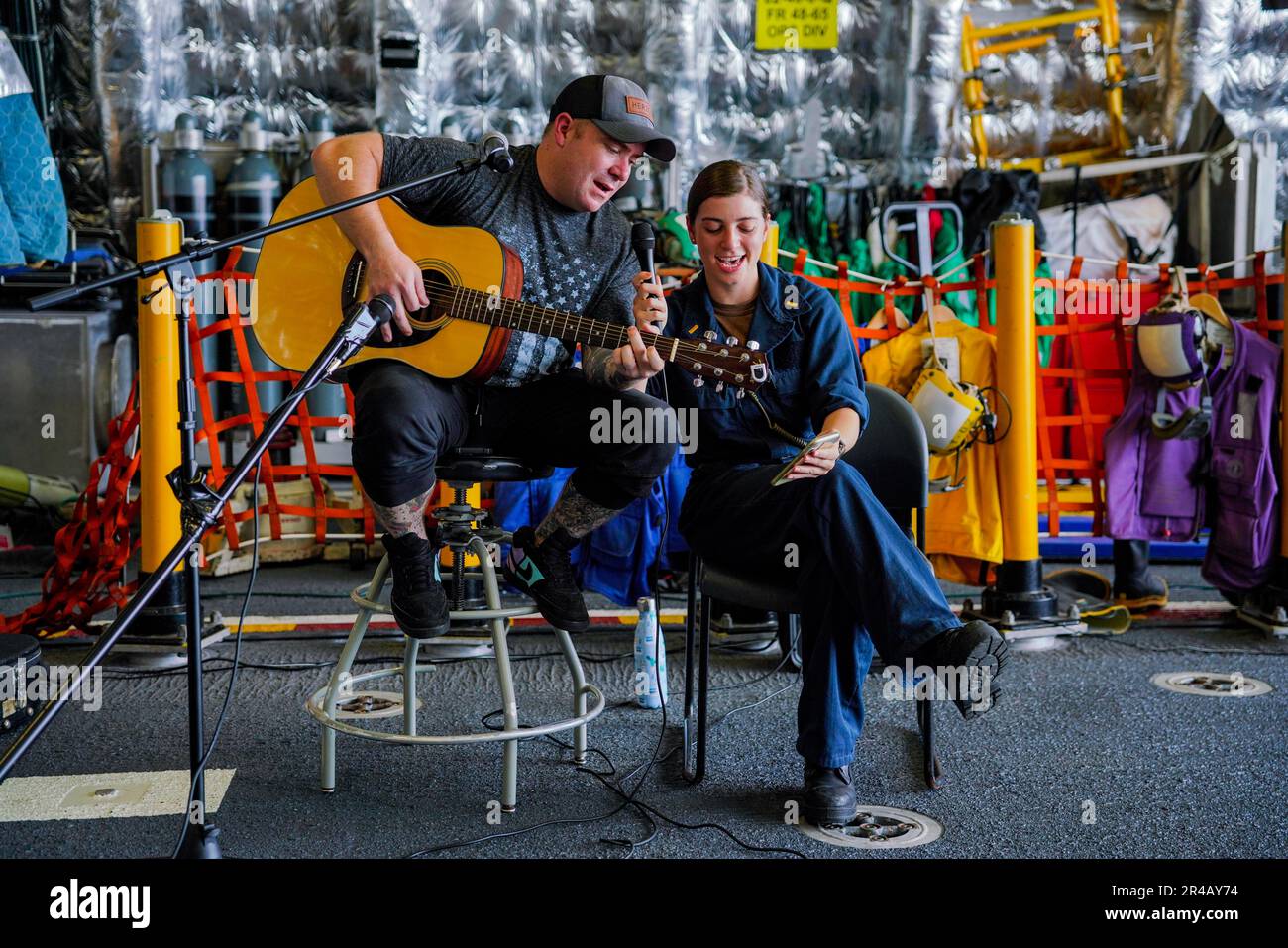 SINGAPORE (Mar. 17, 2023) Chief Hospital Corpsman Matthew Honan, left ...