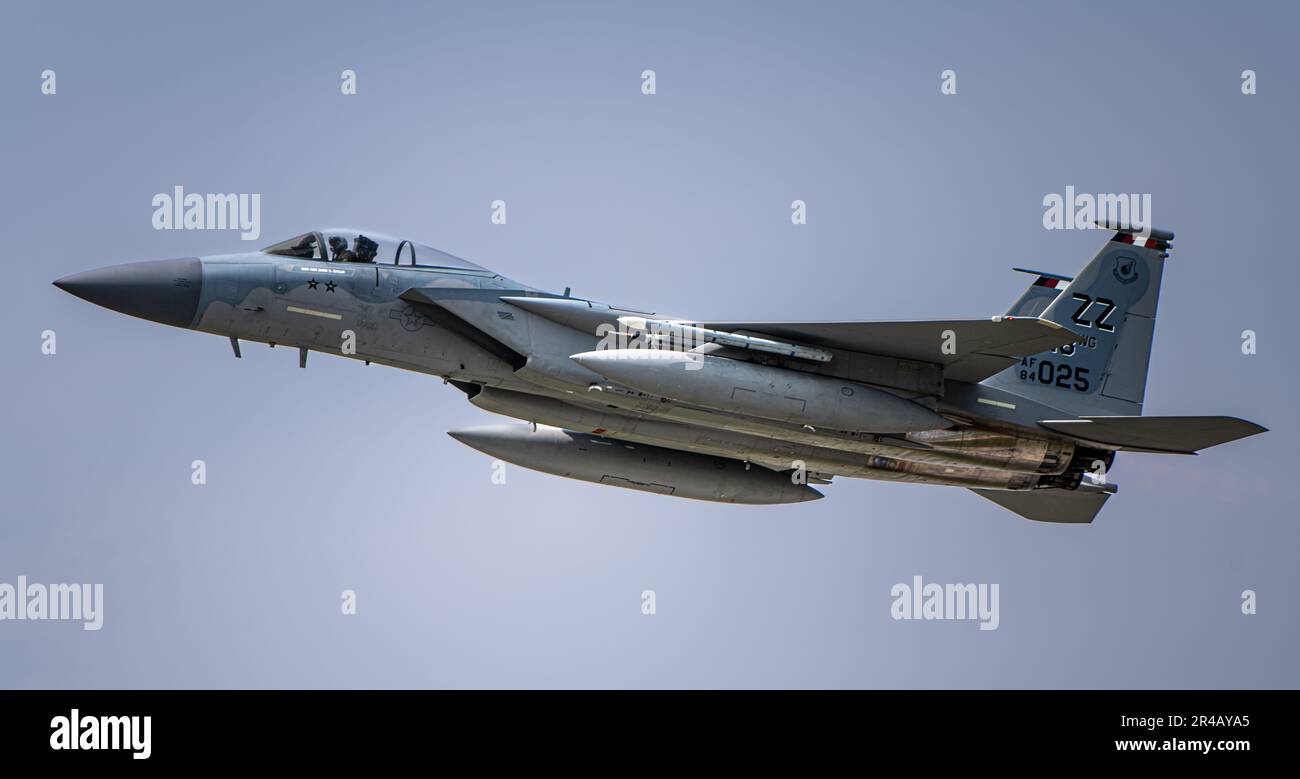 A U.S. Air Force F-15C Eagle assigned to the 67th Fighter Squadron ...