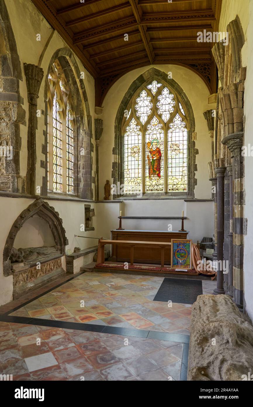 Interior, St Davids Cathedral, St Davids, Pembrokeshire, West Wales ...