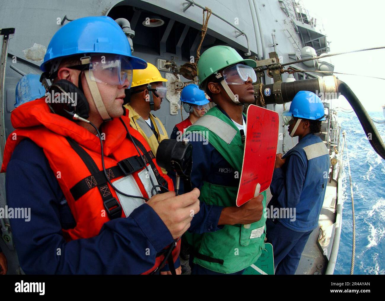 US Navy Seaman assigned to Deck Department aboard the guided missile cruiser USS Normandy (CG 60 ...