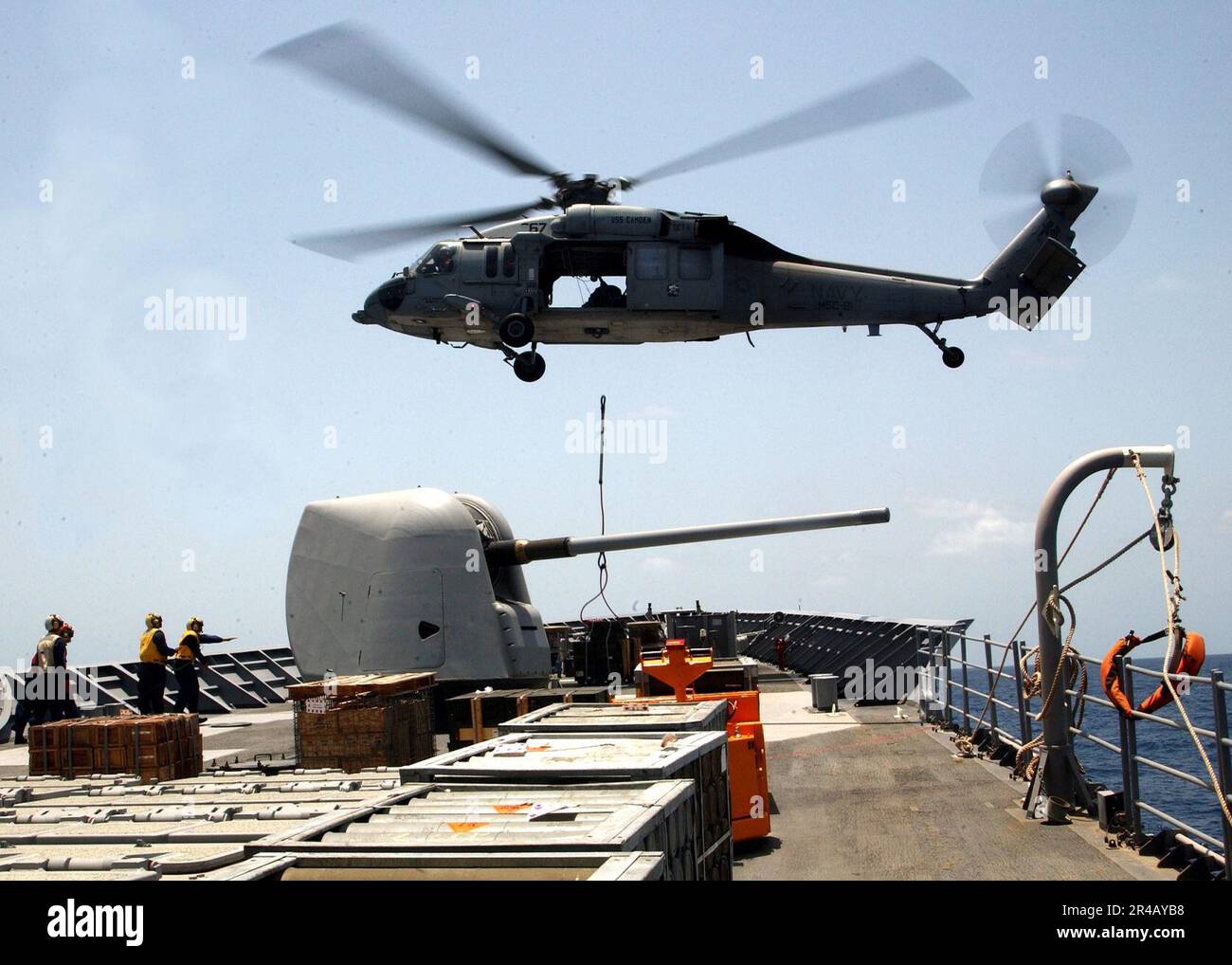 US Navy An MH-60S Seahawk helicopter, assigned to the fast combat ...
