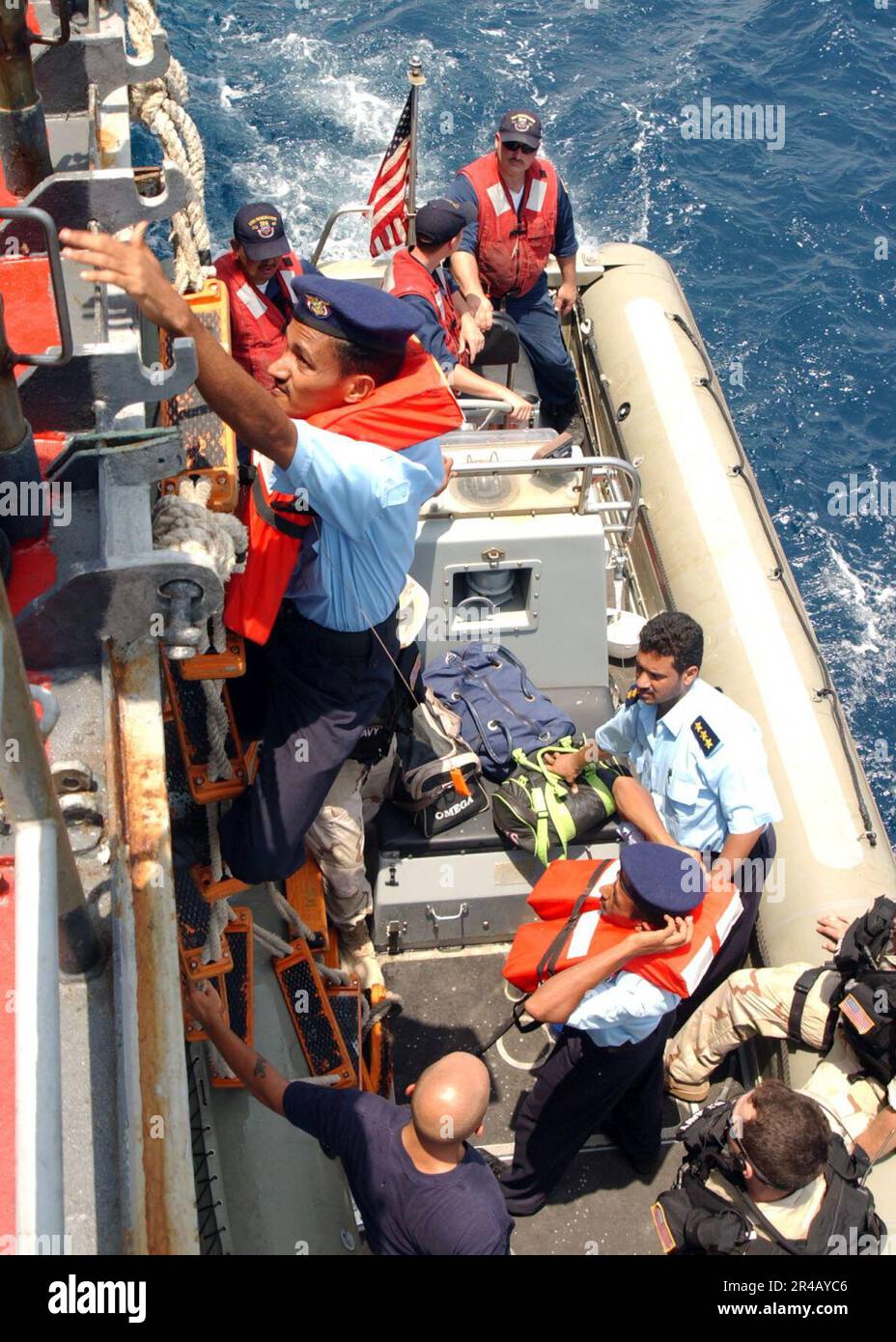 US Navy A boarding team assigned to the guided missile cruiser USS ...