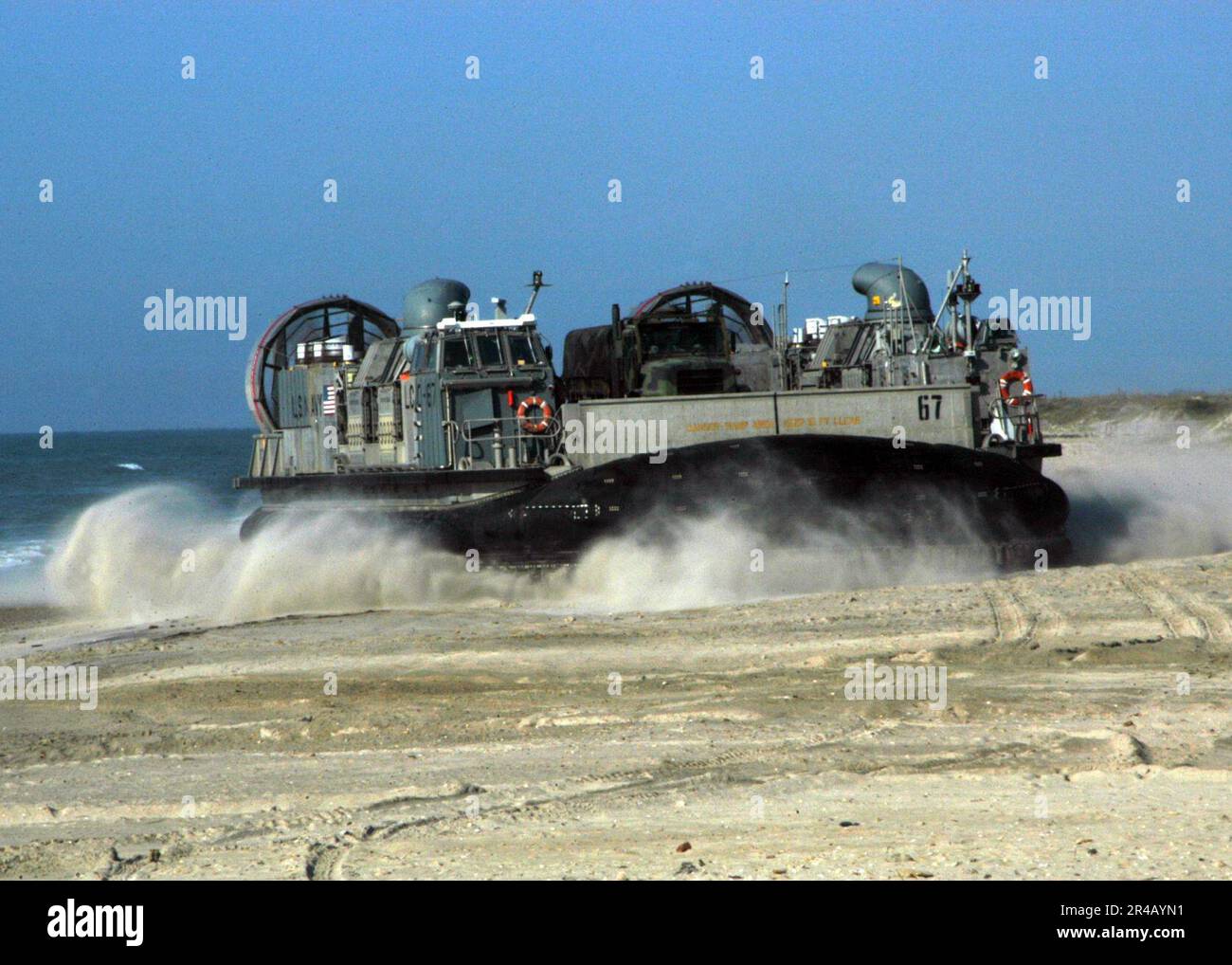 US Navy A Landing Craft, Air Cushion (LCAC) assigned to Amphibious ...