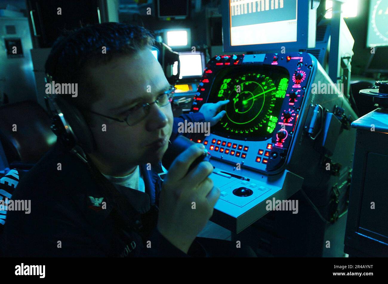 US Navy Operations Specialist 2nd Class assigned aboard the Nimitz ...