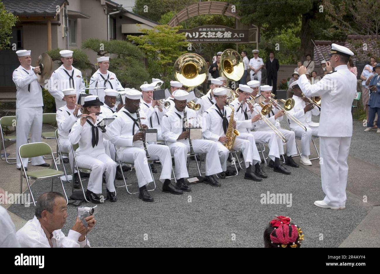 US Navy The 7th Fleet Band performs before a ceremony memorializing the ...