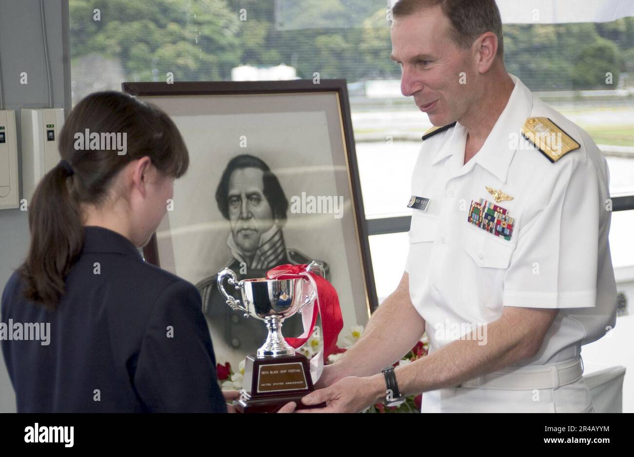 US Navy Commander Naval Forces Japan, Rear Admiral Frederic Ruehe ...