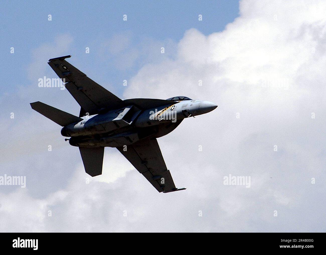 US Navy An F-A-18F Super Hornet conducts a high speed pass in front of ...
