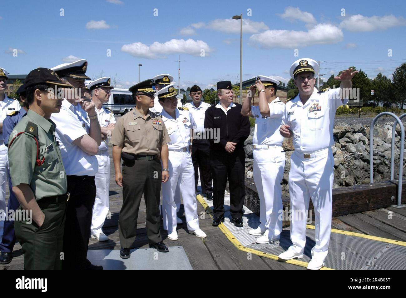 US Navy Naval Station Everett Executive Officer, Cmdr. gives a tour of ...