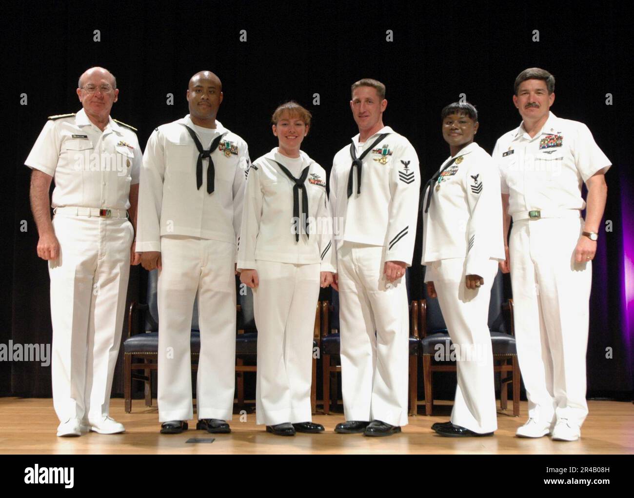 US Navy Chief of Naval Operations (CNO), Adm. Vern Clark, and Master ...