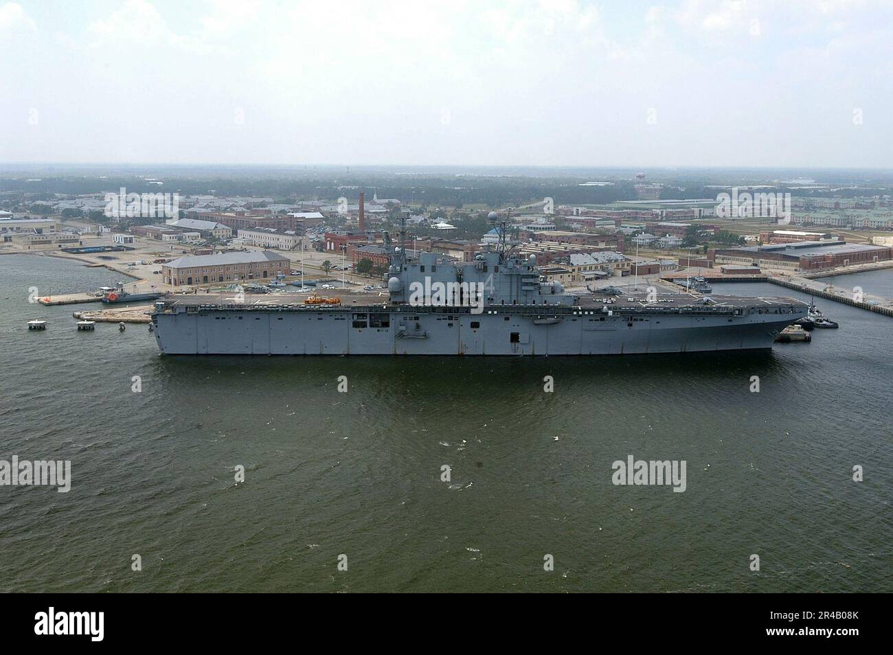 US Navy An aerial view of the amphibious assault ship USS Nassau (LHA 4 ...