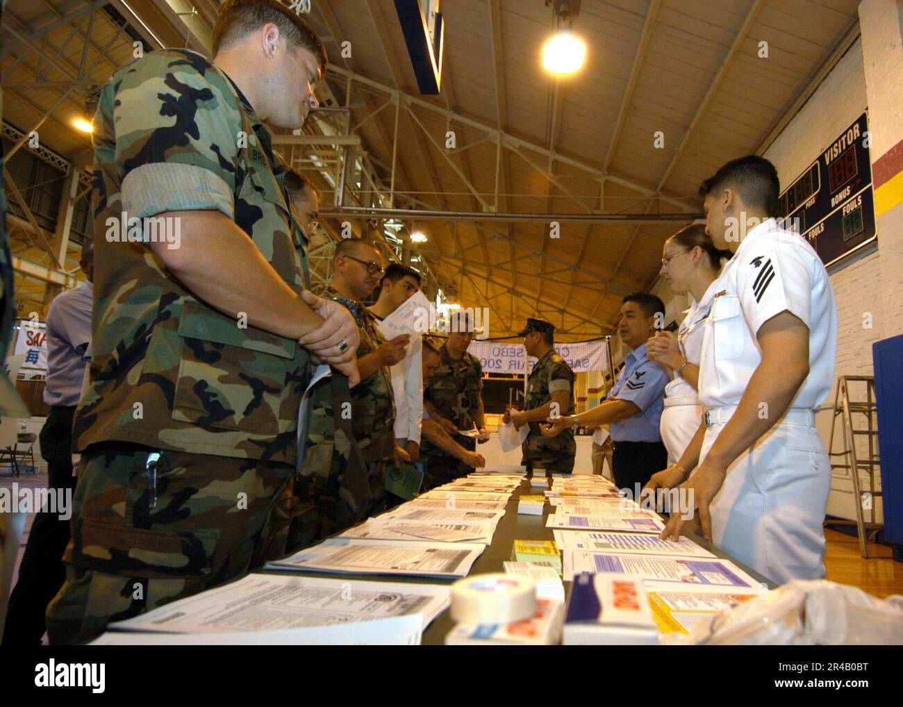US Navy Sailors pay close attention to a medical safety tips, and ...