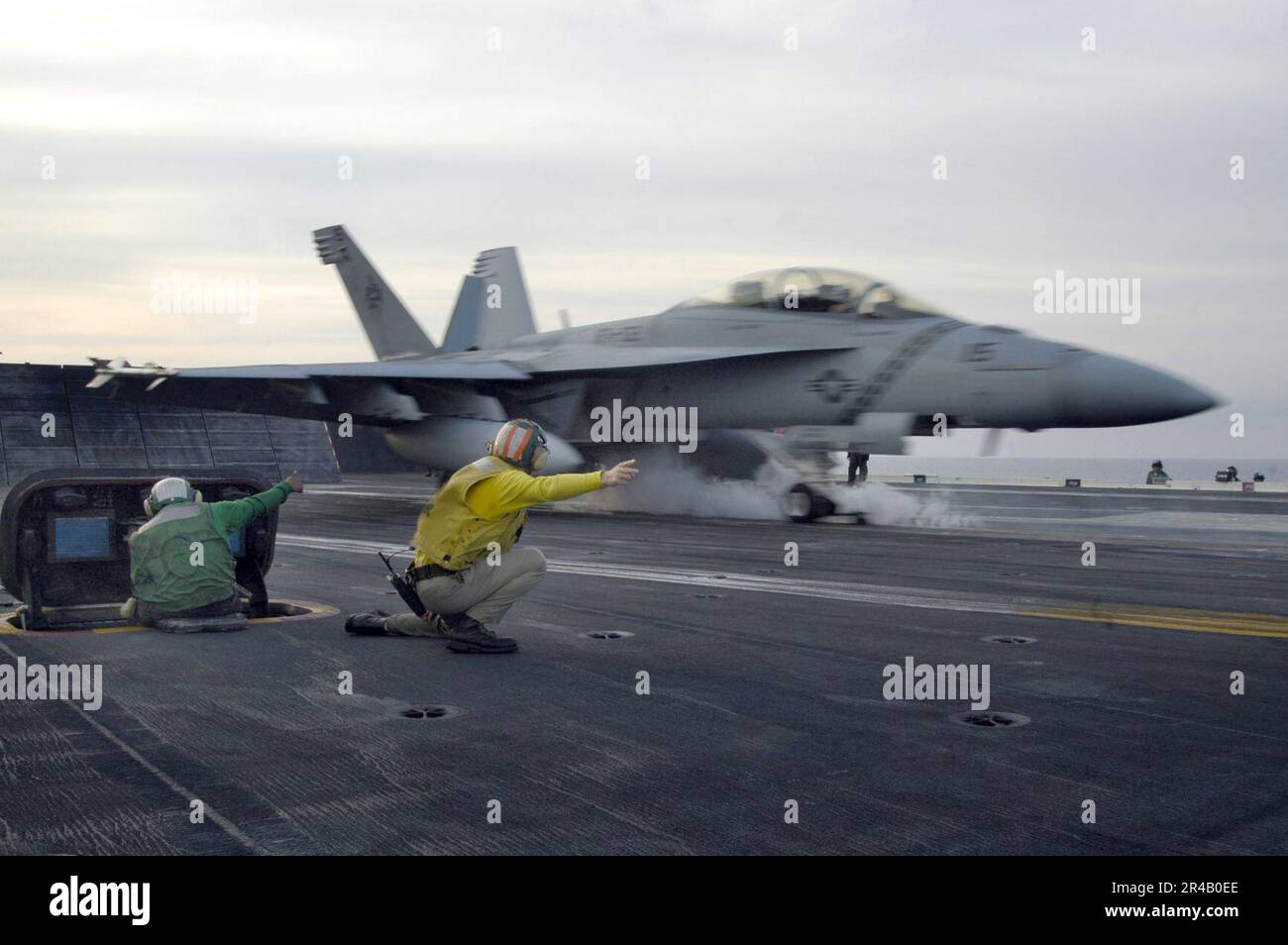US Navy An F-A-18F Super Hornet launches from the flight deck aboard the conventionally-powered ...