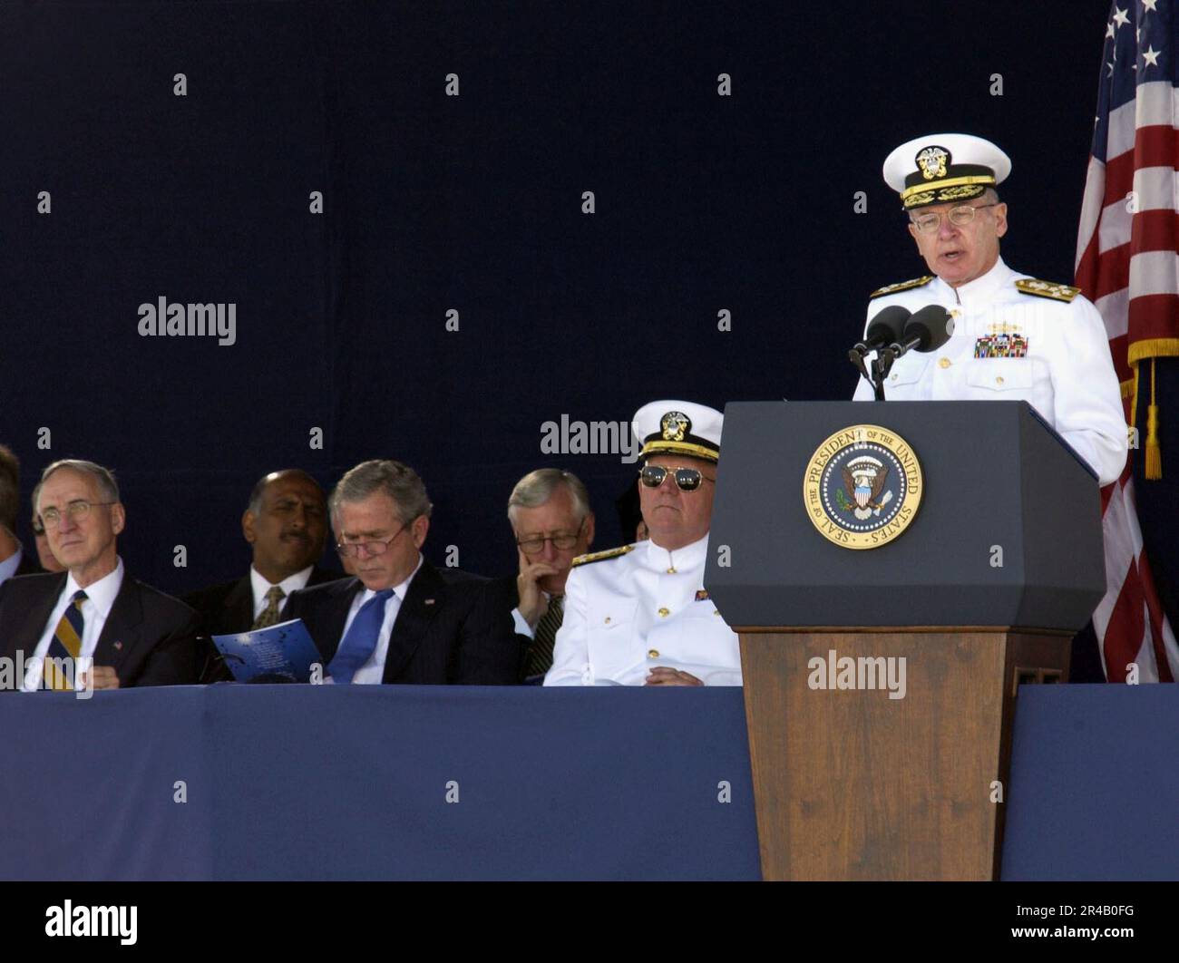 US Navy Chief of Naval Operations, Adm. Vern Clark, addresses the ...