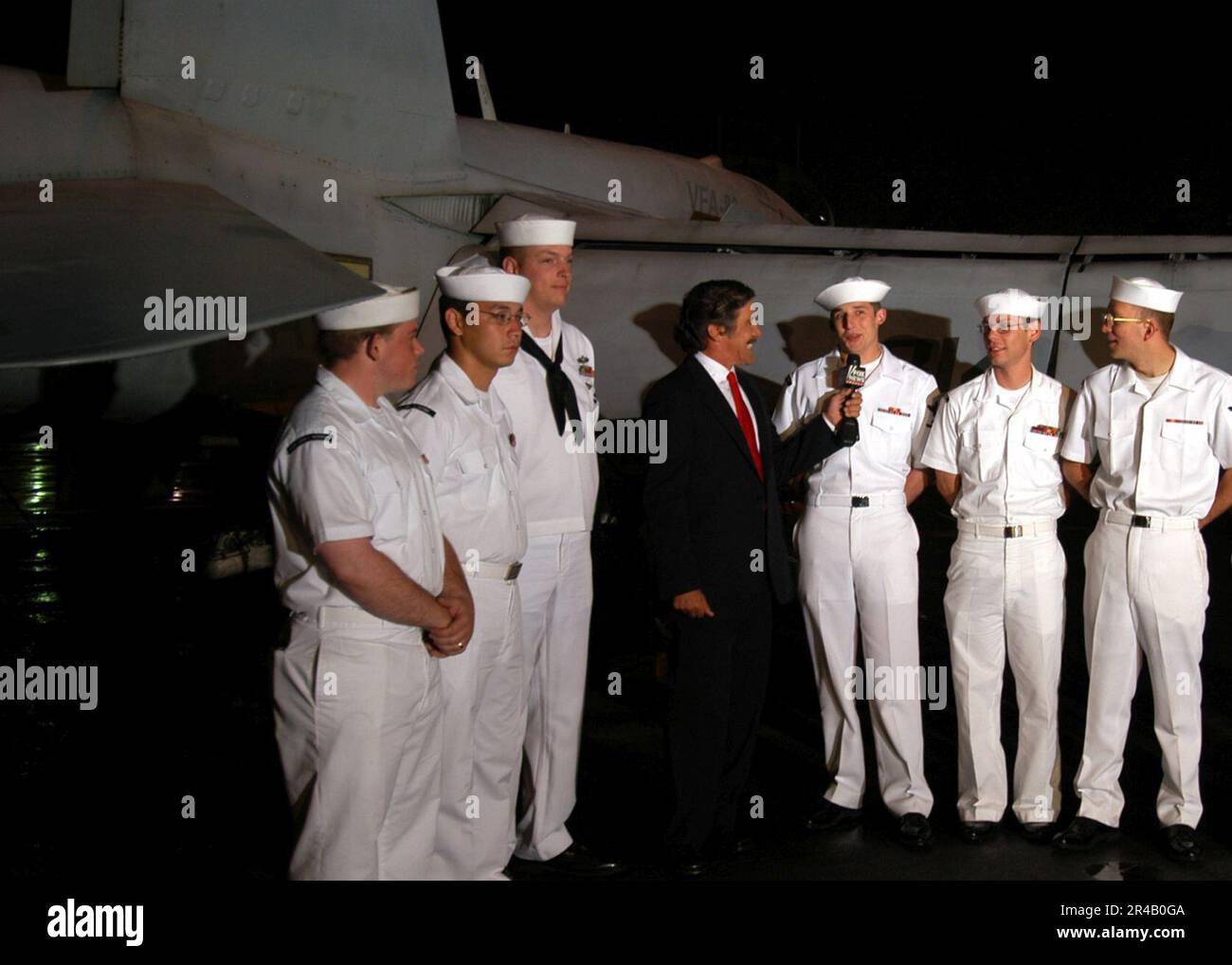 US Navy Fox News broadcast journalist Geraldo interviews Sailors ...