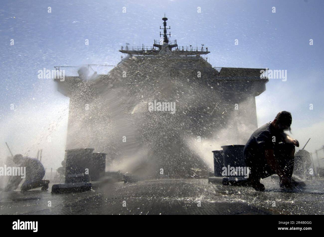 US Navy Damage Controlman 3rd Class Nicholas Wagner and Seaman Dariusz ...