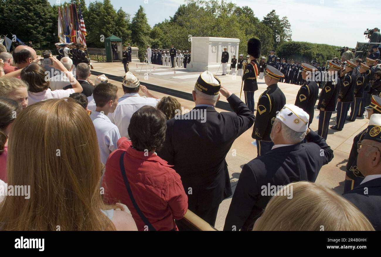 US Navy Honors are rendered at the Tomb of the Unknown Soldier, as the ...