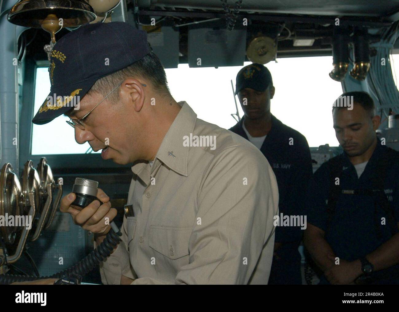US Navy Command Chaplain, Cmdr. aboard the amphibious assault ship, USS ...