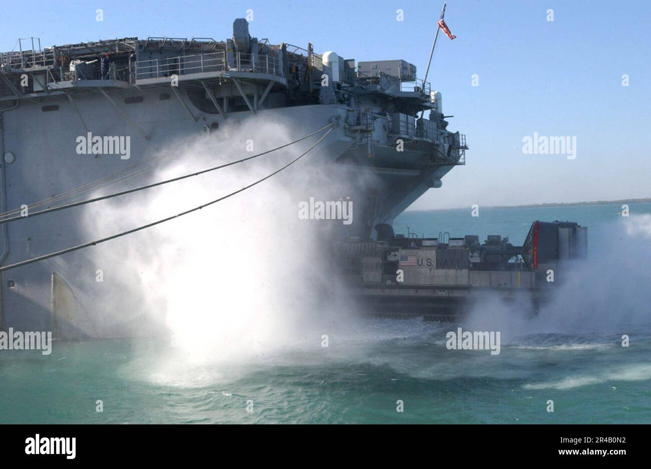 US Navy A Landing Craft Air Cushion assigned to Assault Craft Unit Five ...