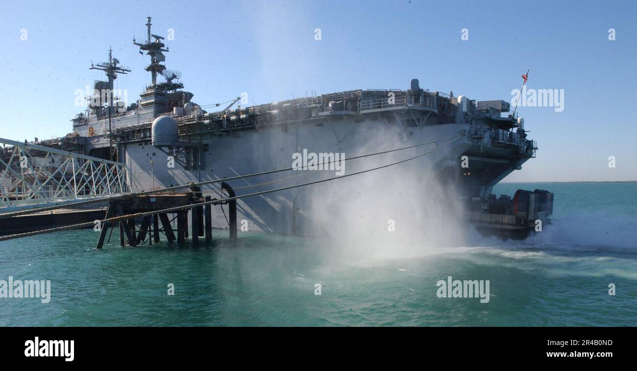 US Navy A Landing Craft Air Cushion assigned to Assault Craft Unit Five ...