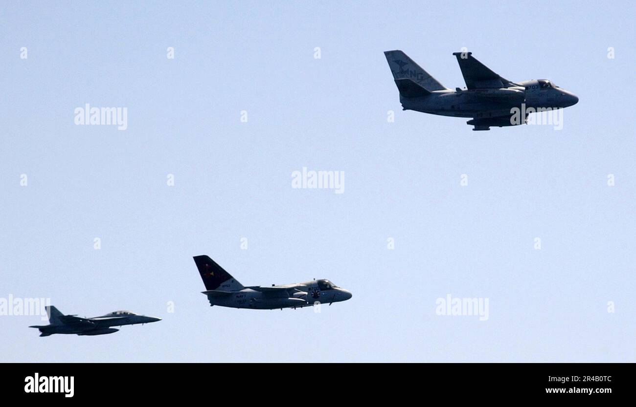 US Navy Two S-3B Vikings assigned to the Screwbirds of Sea Control ...