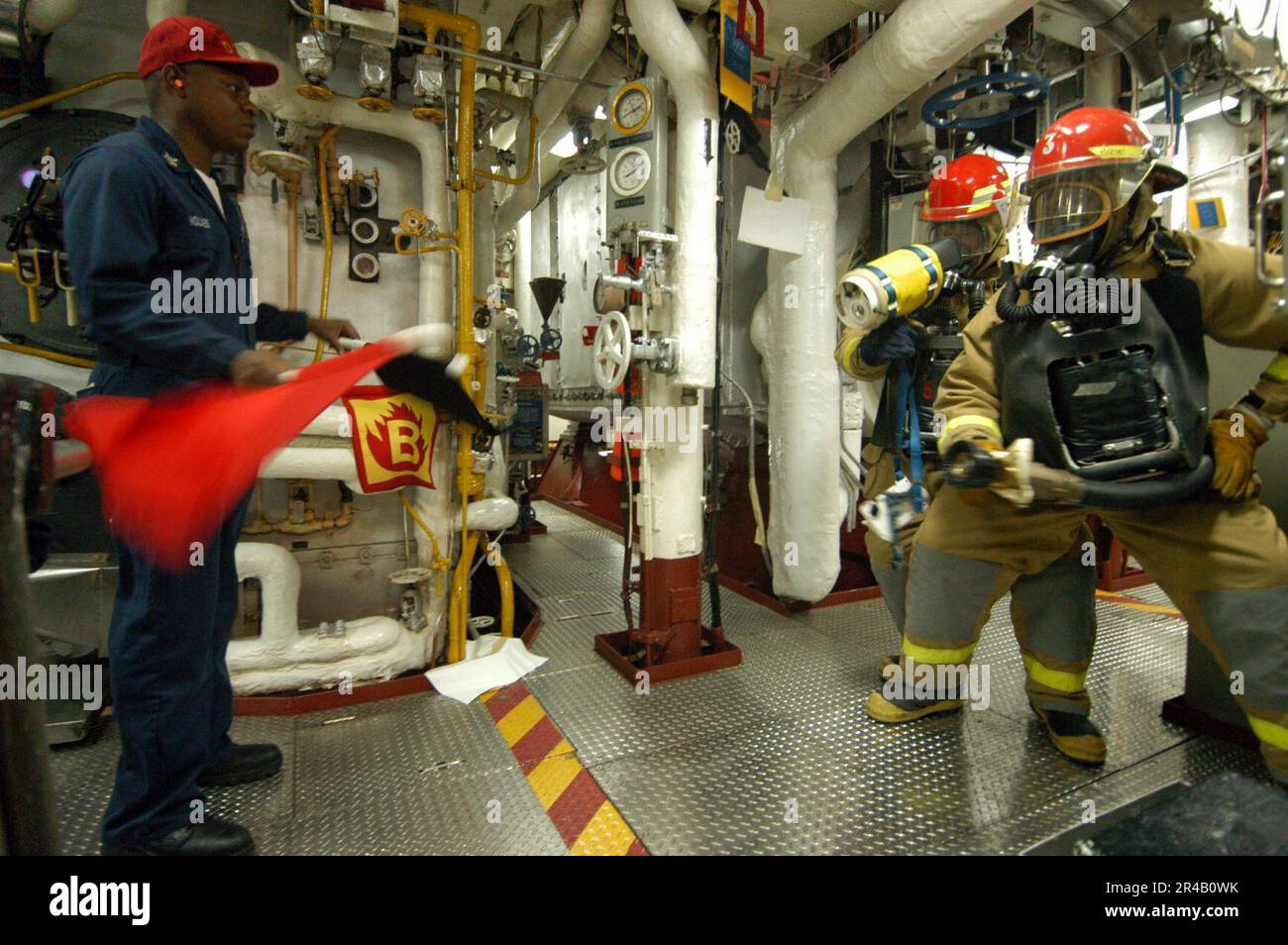 US Navy Damage Control Training Team member, Hull Technician 1st Class ...