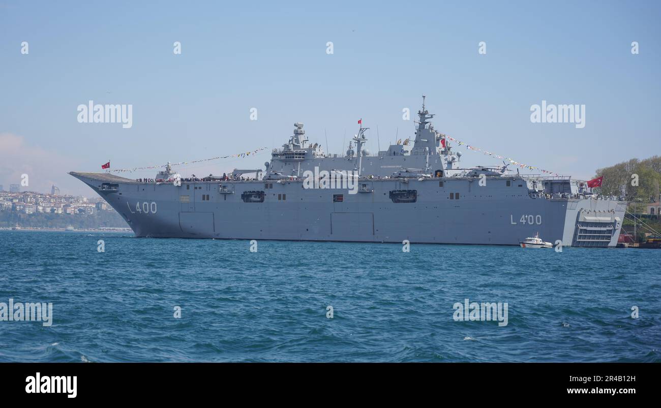 ISTANBUL, TURKIYE - APRIL 21, 2023: TCG Anadolu Ship in Sarayburnu Port ...