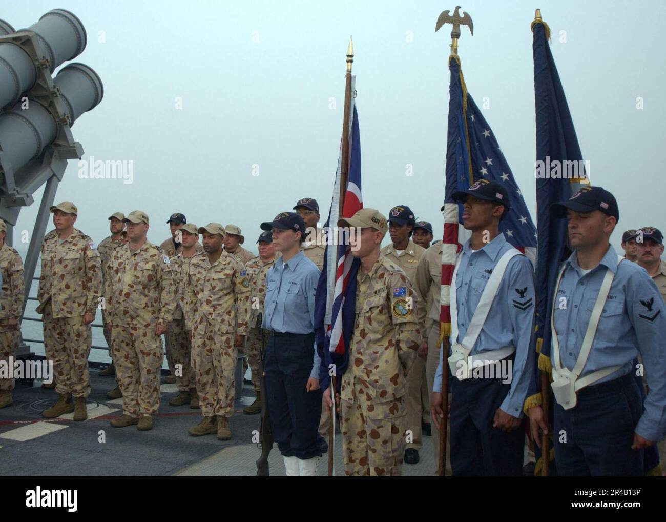 US Navy U.S and Royal Australian Navy (RAN) Sailors aboard the guided ...