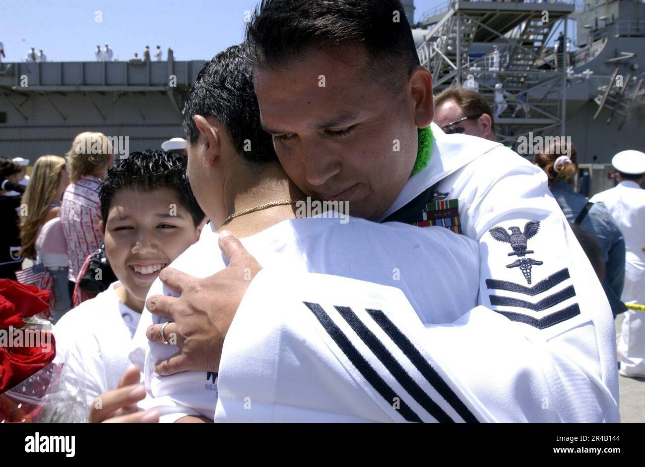 US Navy A Sailor assigned to the amphibious dock landing ship USS ...