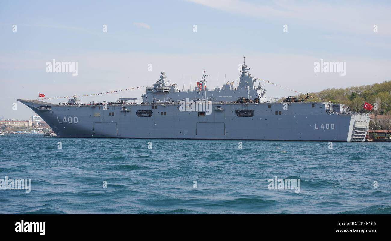 ISTANBUL, TURKIYE - APRIL 22, 2023: TCG Anadolu Ship in Sarayburnu Port ...