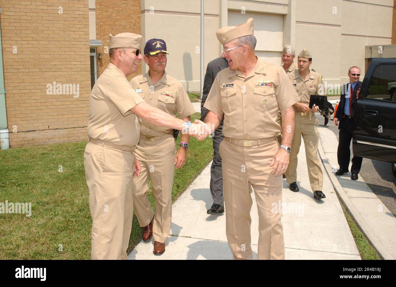 US Navy Chief of Naval Operations (CNO) Adm. Vern Clark is greeted by ...