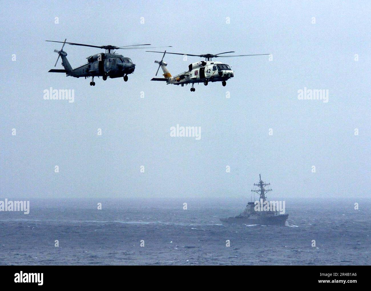 US Navy An HH-60H Seahawk and a Japanese Maritime Self Defense Force SH ...