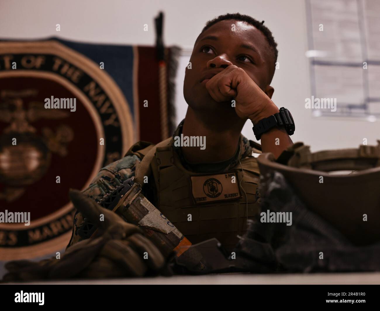 U.S. Marine Corps Lance Cpl. Symian Lambert, a rifleman with India ...