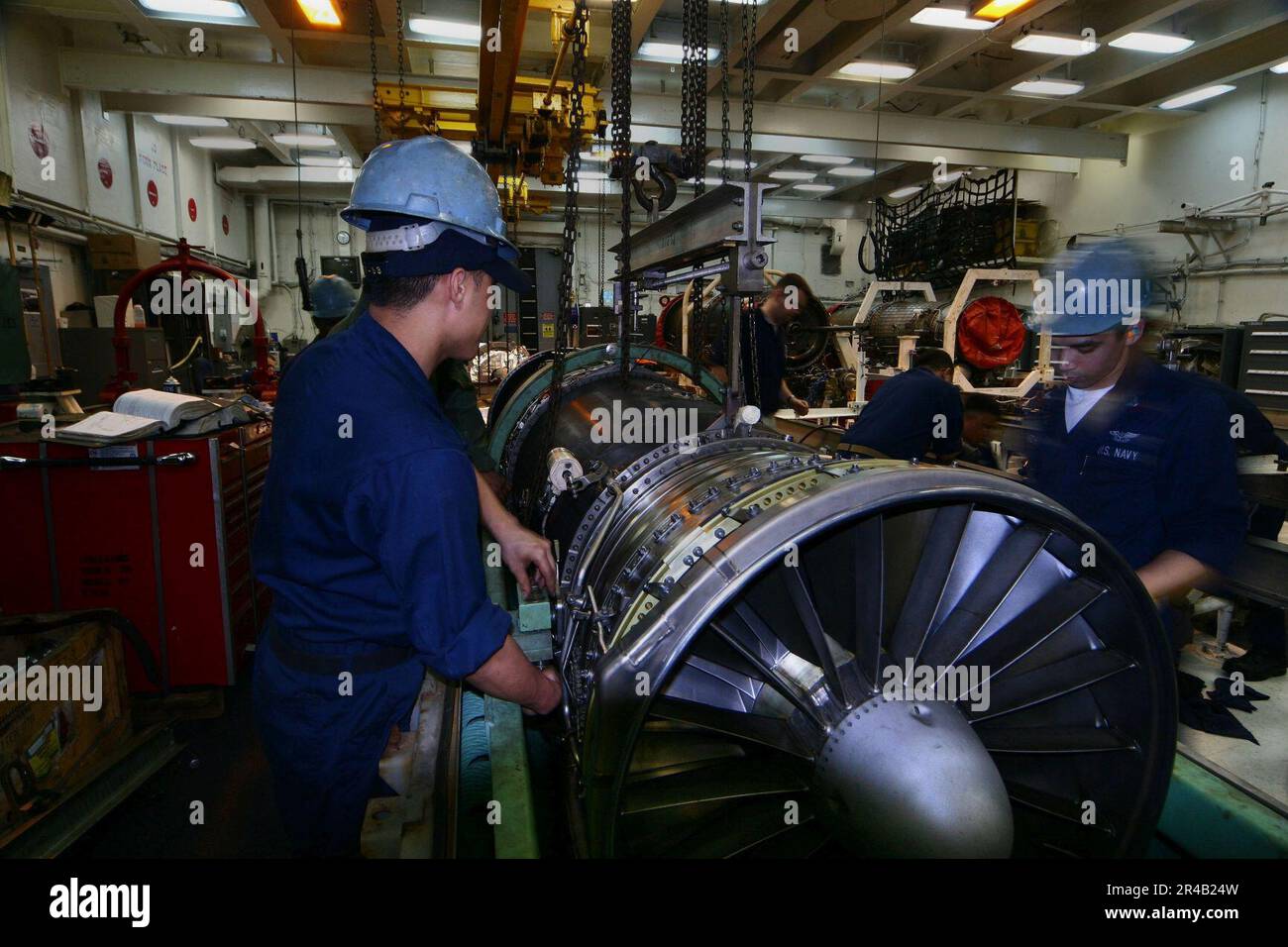US Navy Sailors assigned to the Aircraft Intermediate Maintenance ...