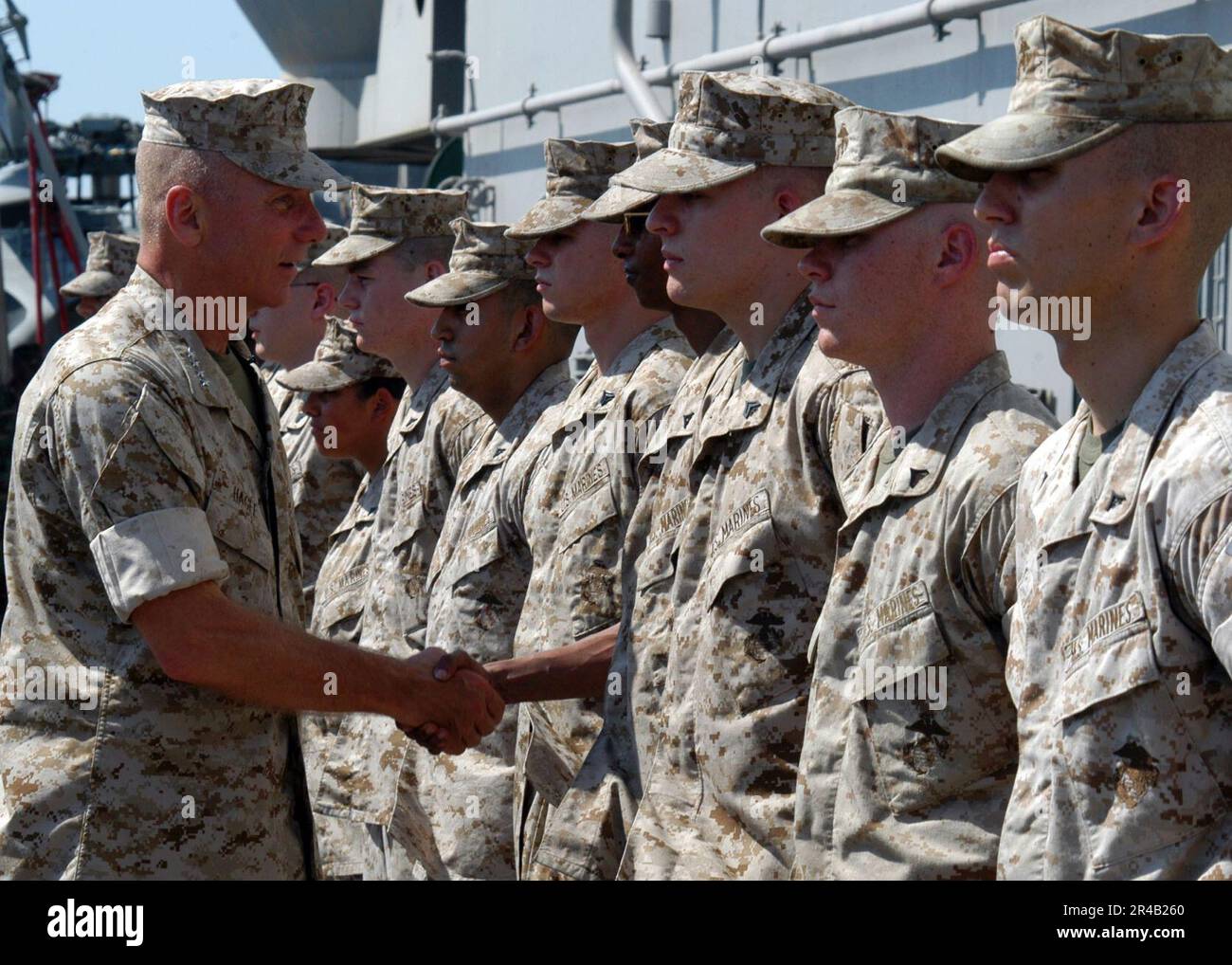 US Navy Commandant of the Marine Corps, Gen. Michael Hagee, recognizes ...