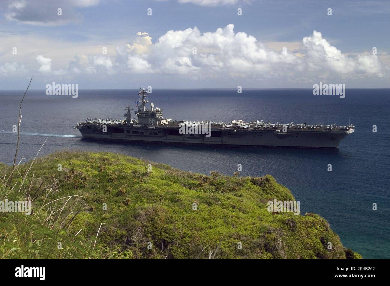 US Navy The nuclear-powered aircraft carrier USS Nimitz (CVN 68) underway near Orote Point ...