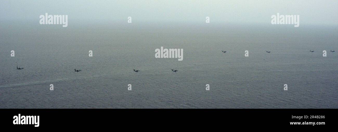 US Navy For the first time in history, eight MV-22 Osprey tilt-rotor ...