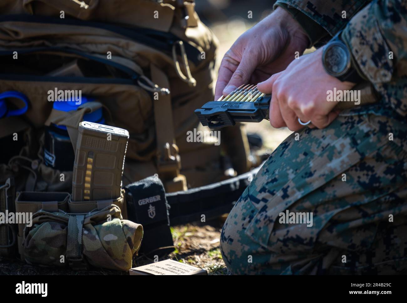 U.S. Marine Corps Warrant Officer William Van Verth, a communications ...