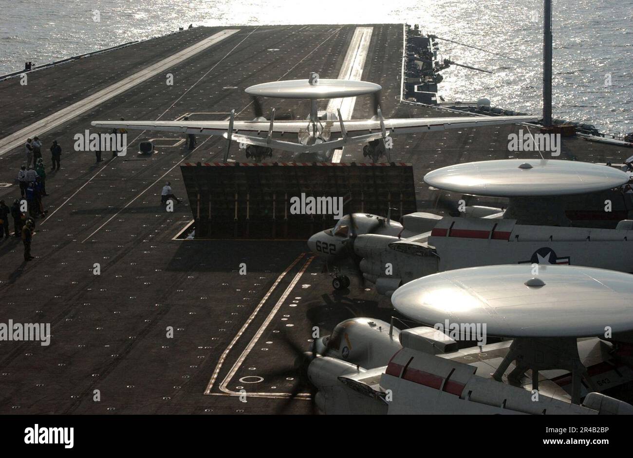 US Navy An E-2C Hawkeye assigned to the Greyhawks of Carrier Airborne ...
