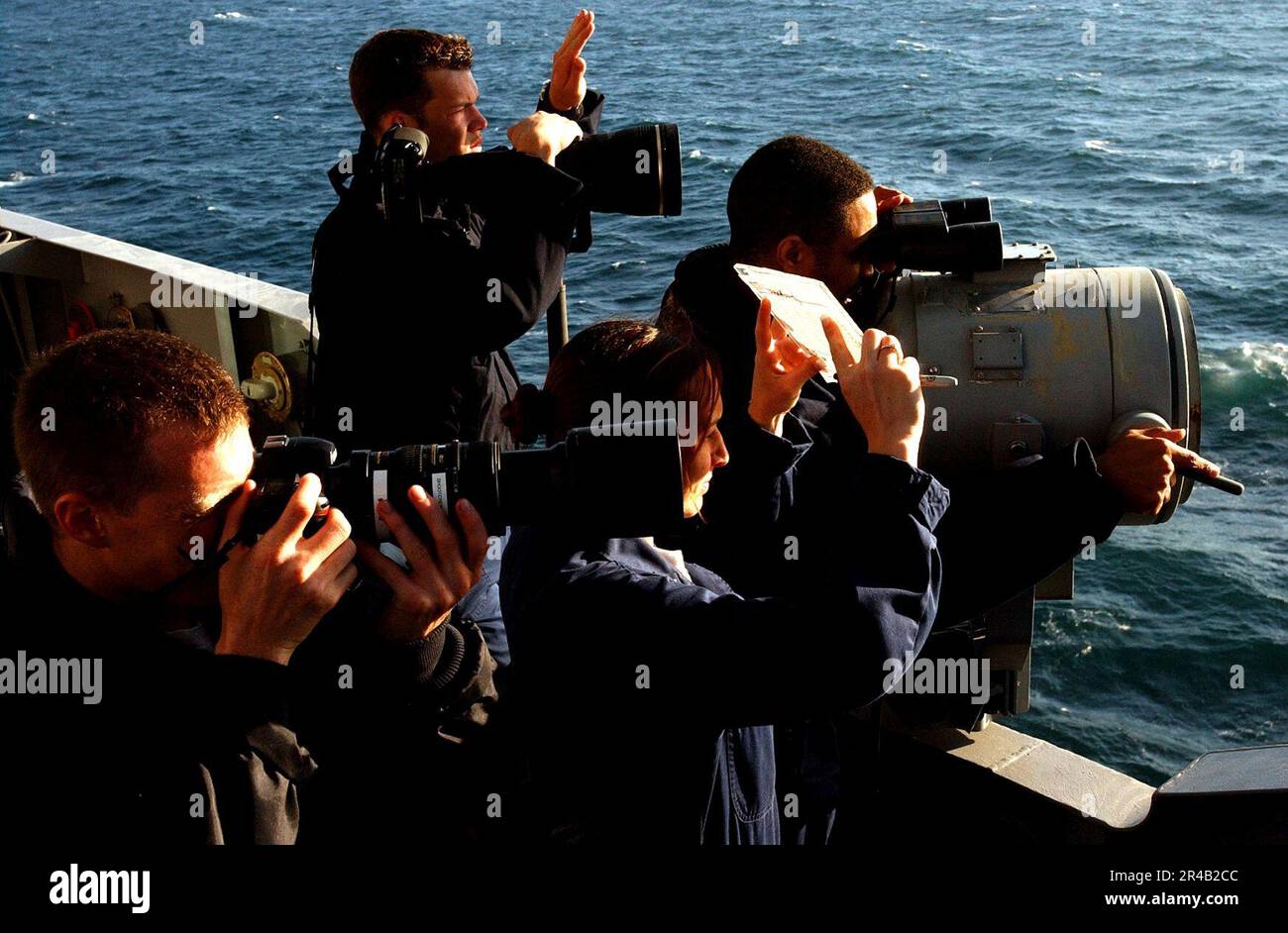 US Navy Quartermasters aboard the Nimitz-class aircraft carrier USS Ronald Reagan (CVN 76 ...