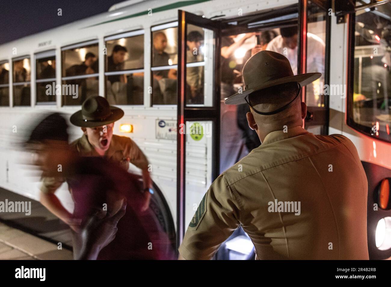 New U.S. Marine Corps recruits with India Company, 3rd Recruit Training ...