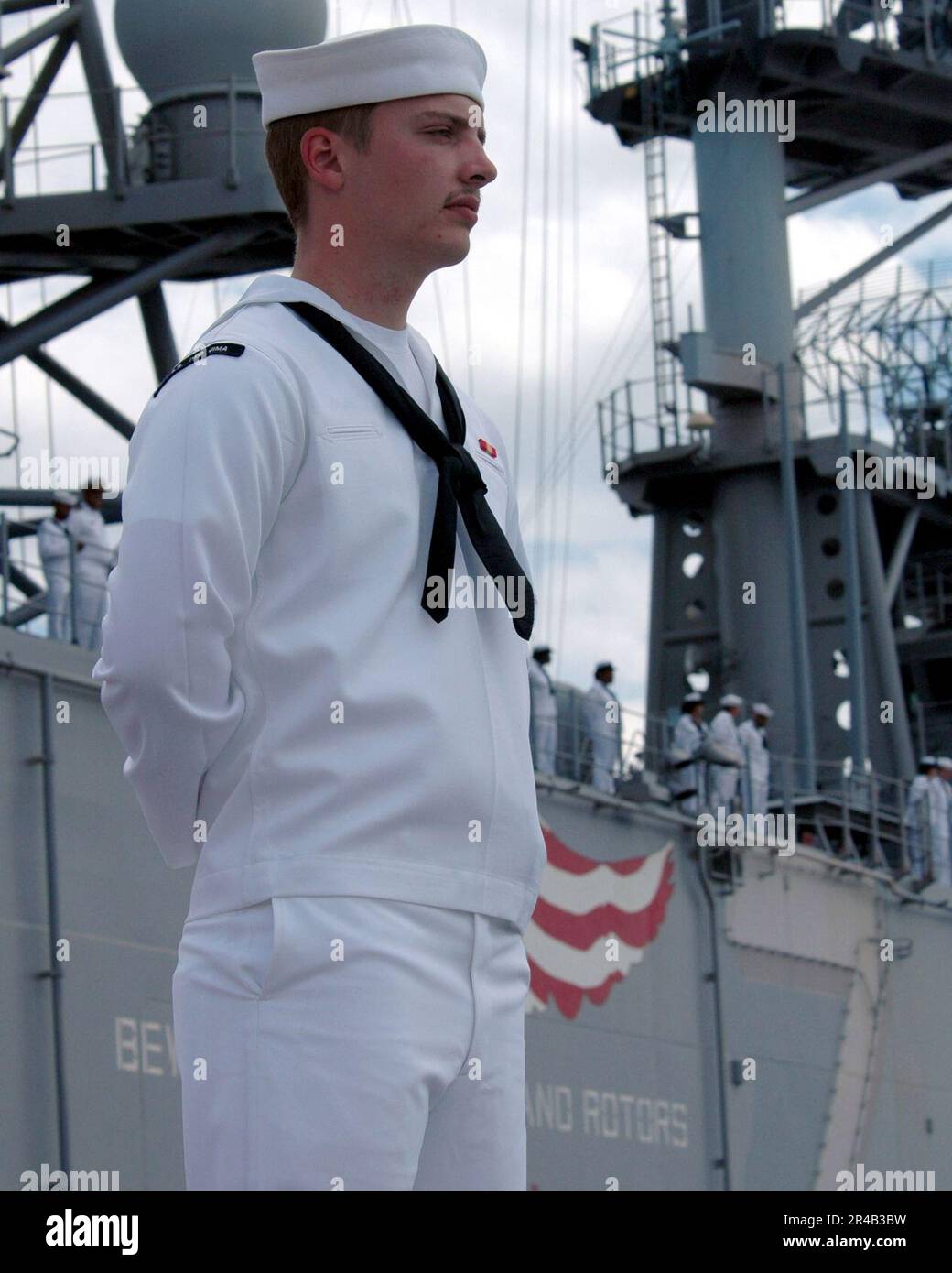 US Navy A Sailor assigned to the amphibious assault ship USS Iwo Jima ...
