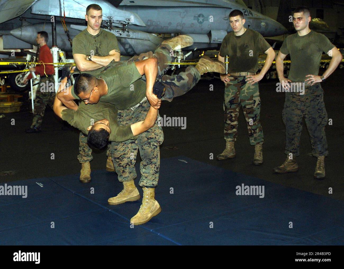US Navy Chief Warrant Officer and Staff Sgt. hold martial arts training ...