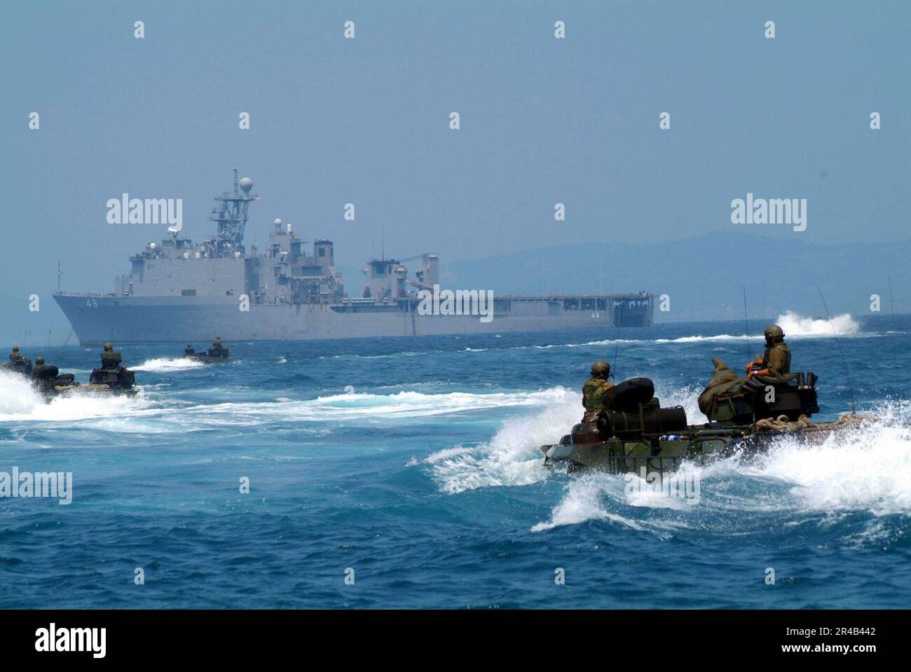US Navy Armored Amphibious Vehicles (AAV) assigned to the 31st Marine ...
